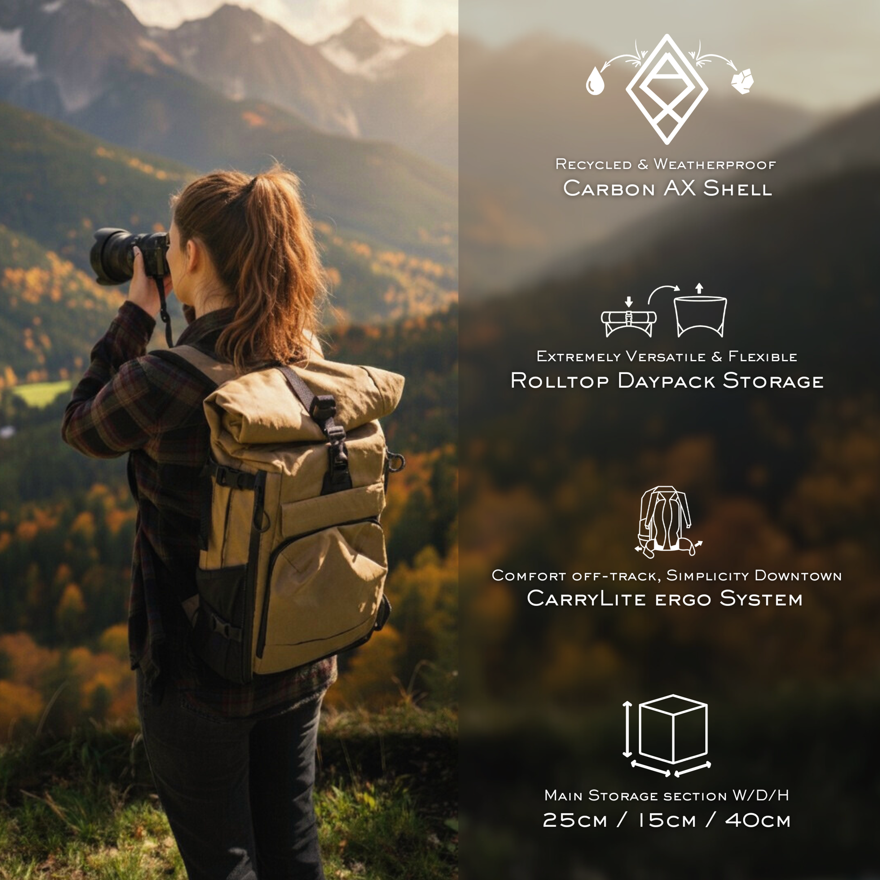 Element Backpack 20L Desert Brown | Lightweight & Versatile | compagnon