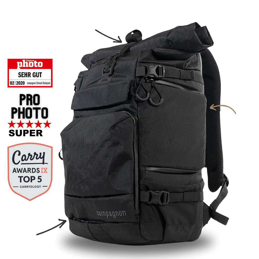 Element Backpack 30L in Volcano Black | Lightweight & Robust for ...